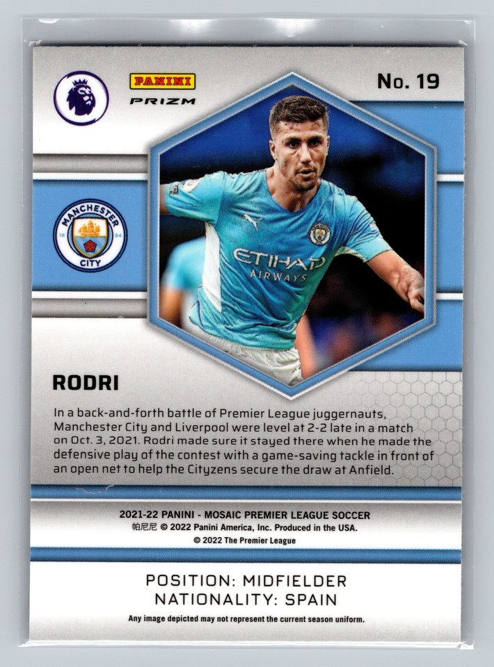 2021 Panini Mosaic EPL #19 Rodri Choice Red Green | eBay