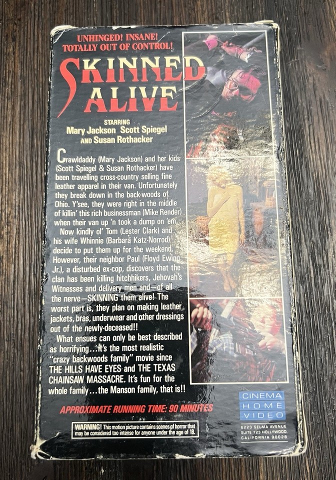 SKINNED ALIVE (VHS, 1990) CINEMA HOME VIDEO 1st VHS Release RARE ...