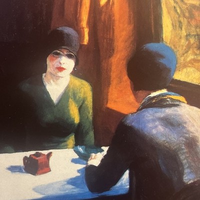 EDWARD HOPPER ART “CHOP SUEY, 1929” Art Deco WOMEN Having TEA Dinner ...