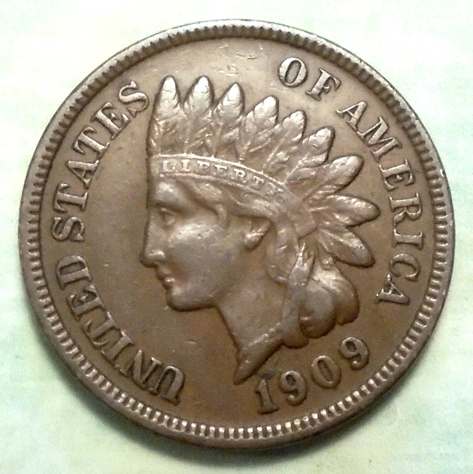 1909 Indian Head Cent XF EXTRA FINE 2+ Diamond LIBERTY Low 14.4 MiLL ...