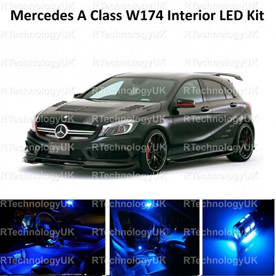BLUE PREMIUM MERCEDES A CLASS W174 LED INTERIOR UPGRADE KIT SET A45 ...