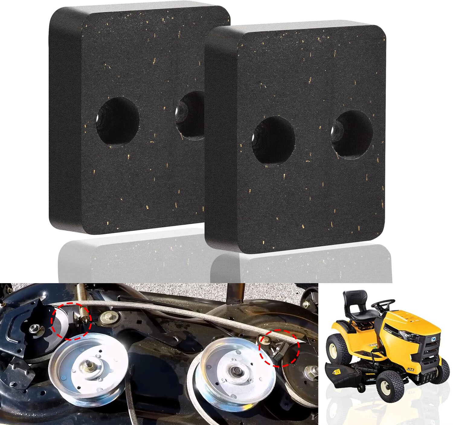 2Pcs 761-05007 Deck Brake Pads For Cub Cadet XT1-LT42, XT2-LX42 FAB CC ...