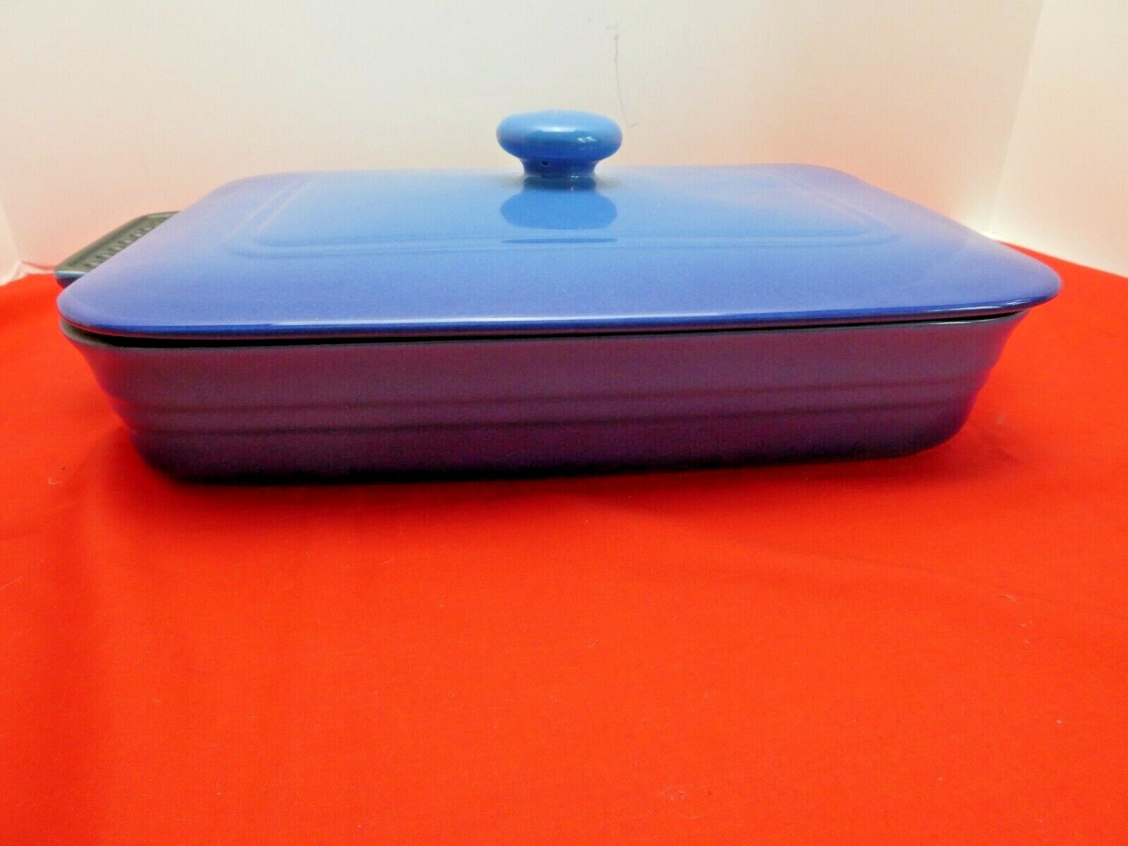 Parini 9" x 12" BLUE Lidded Casserole Non-Stick Stoneware Baking Dish ...