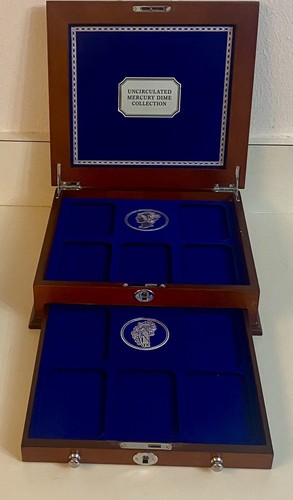 Deluxe Empty Wooden Case For Uncirculated Mercury Dime Collection - Danbury Mint | eBay