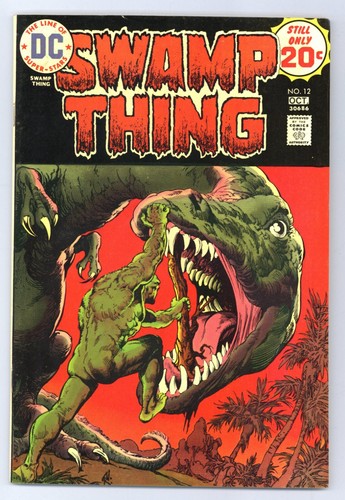 Swamp Thing 12 (VF+) Nestor Redondo cover/art! T-REX! TIME TRAVEL! 1974 ...