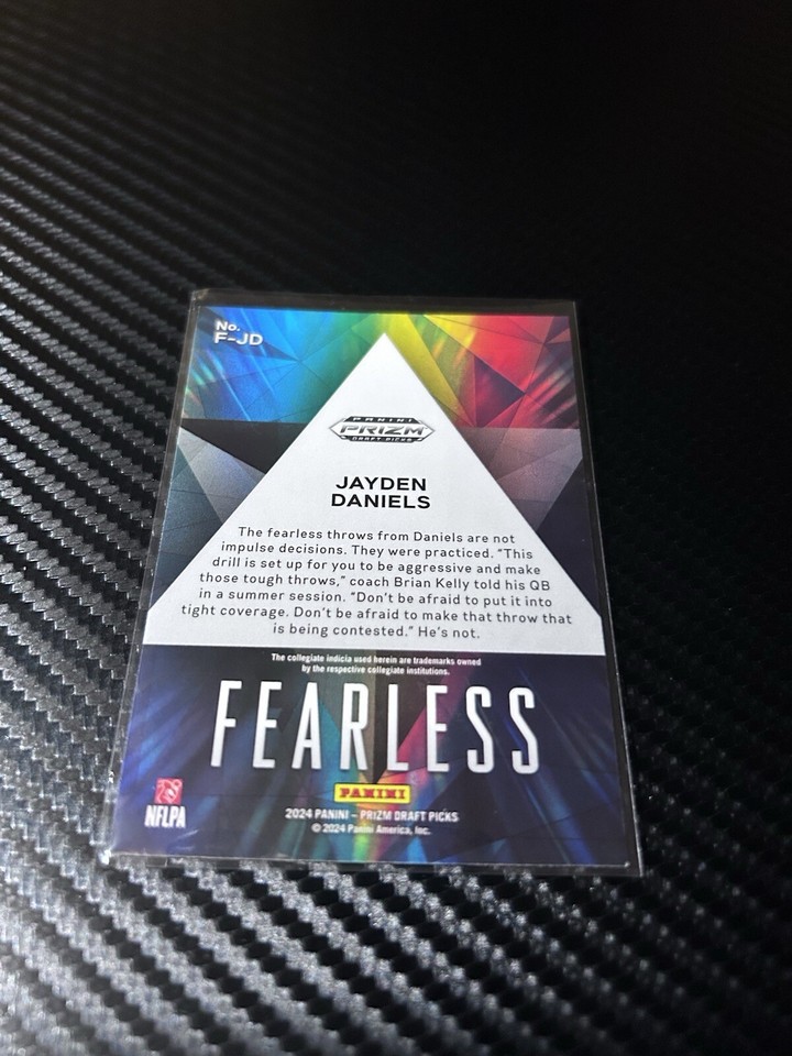 Jayden Daniels 2024 Panini Prizm Draft Picks Rookie Fearless #F-JD | eBay