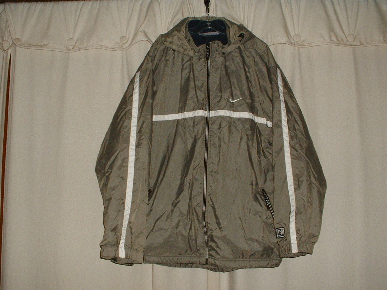 Men's Nike Gray Rain Windbreaker Jacket/Coat XL Detac… - Gem