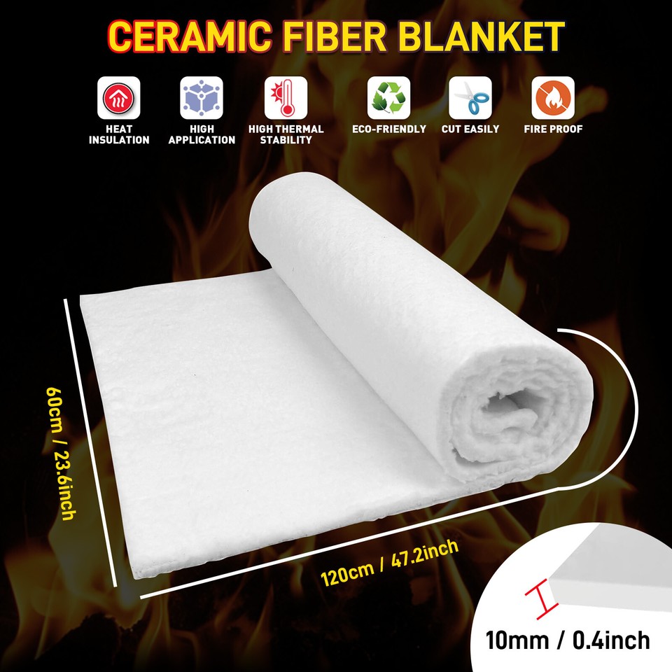 Ceramic Fiber Insulation Wrap – 120cm Cryogenic to 1200°C Fiber Blanket ...