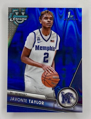 Javonte Taylor 2023-24 Bowman University Chrome Blue Wave /199 Memphis ...