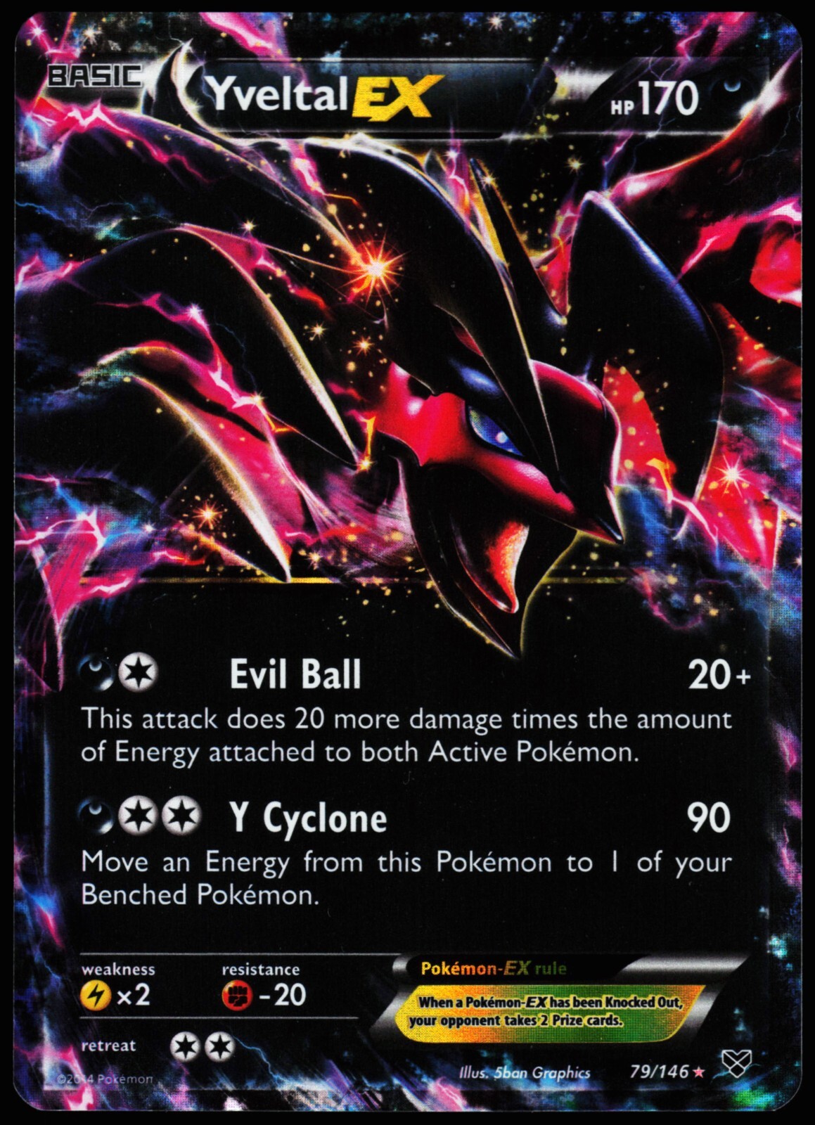 POKEMON XY BASE SET 79/146 Yveltal EX ULTRA RARE CARD | eBay