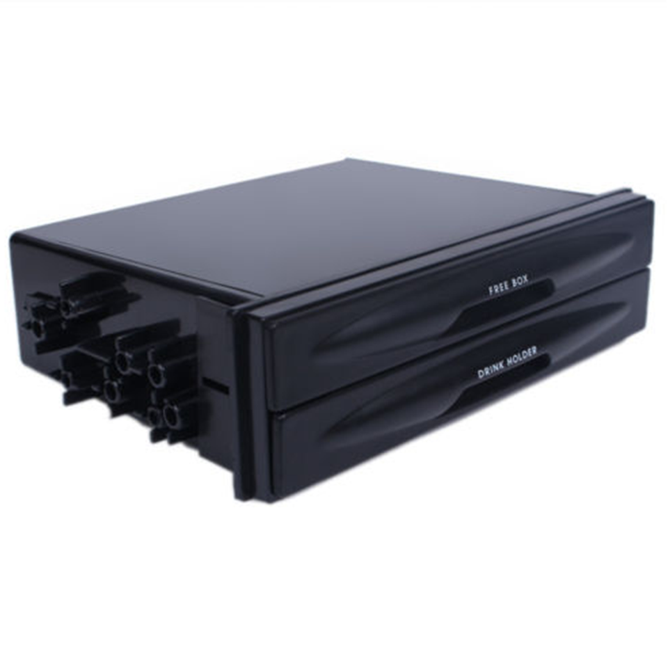 Black Double Din Dash Radio Installation Pocket Cup Holder Storage Box ...