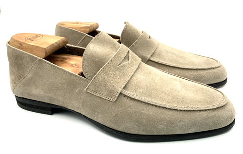 Wolf & Shepherd Monaco Mens Penny Loafer Brown Italian Suede Flexible ...