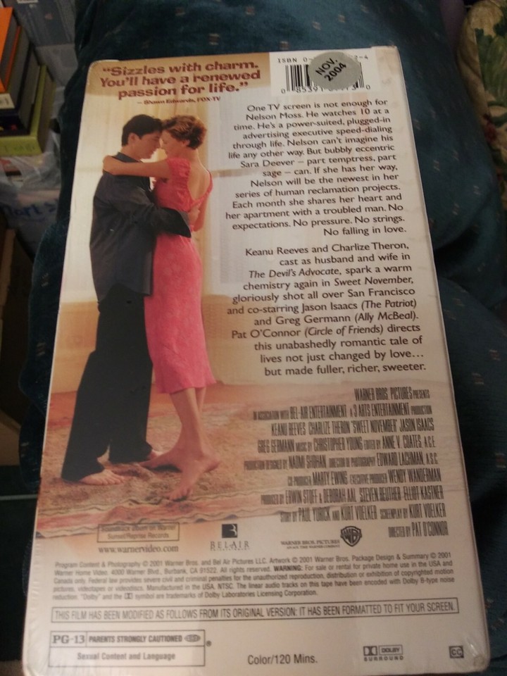 Sweet November 2001 VHS Charlize Theron Keanu Reeves shot in San ...