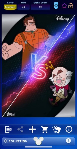 DIGITAL TOPPS DISNEY Wreck-It Ralph/King Candy RIVALS 25 LEGENDARY ...