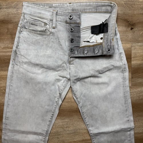 G Star RAW Jeans Men 28x34 Gray 3301 Tapered Stretch Denim Washout ...