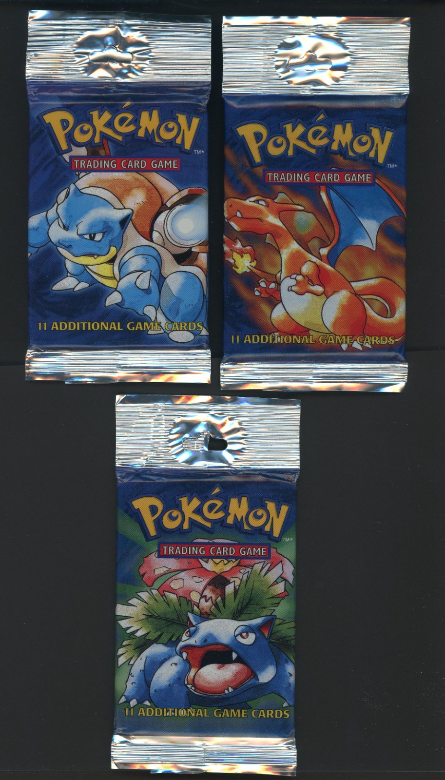 1999 Pokemon Base Set Unopened 3 packs art set Charizard MINT | eBay