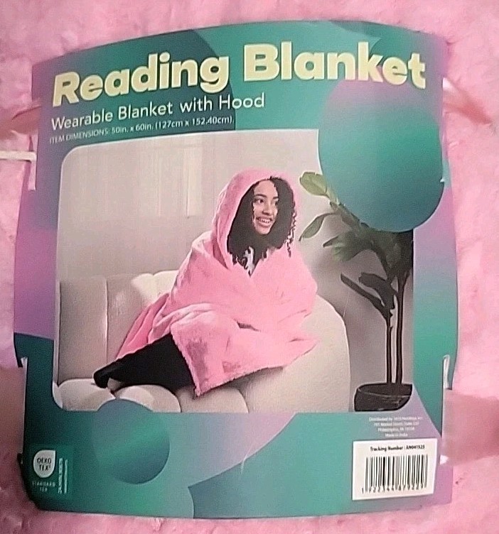 Sherpa Fleece Hooded Throw Blanket, 50 x 60 Inch PInk BRAND NEW IN ...