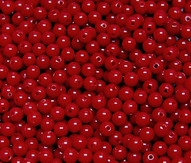 Red 6mm Round Acrylic Beads 500pc for crafts jewelry necklace bracelet ...