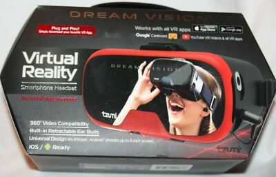 Tzumi Dream Vision Virtual Reality VR Smartphone Headset - Red/Black | eBay