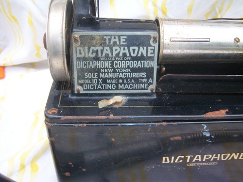 Vintage Dictaphone Co. Dictating Machine Type A Model 10X Wax Cylinder ...