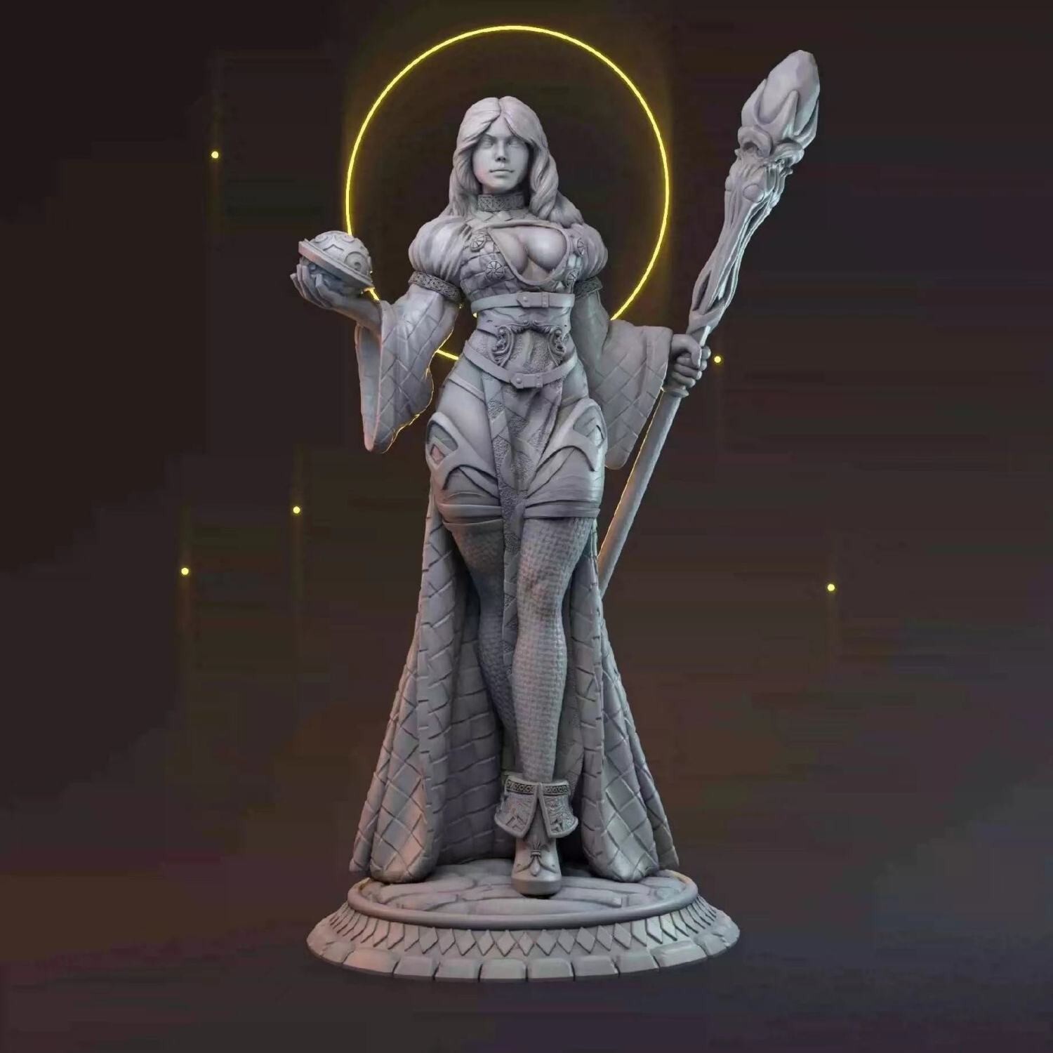 1/10 160mm Resin King Arthur High Rank Witch Unpainted Unassembled pd ...