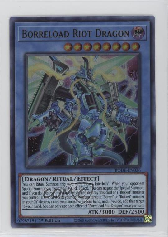 2021 Yu-Gi-Oh! - Burst of Destiny 1st Edition UR Borreload Riot Dragon ...