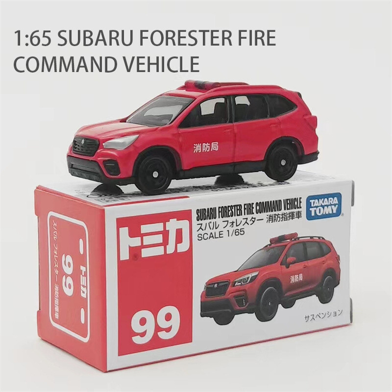 1:65 Tomica #99 SUBARU FORESTER FIRE COMMAND VEHICLE Car Diecast Toy ...
