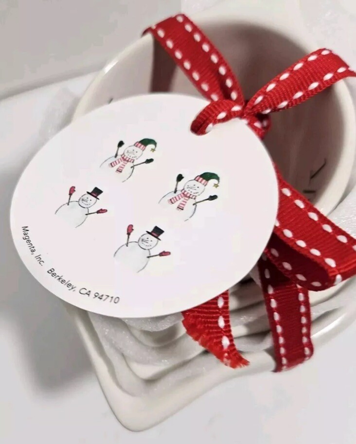 Rae Dunn Snowman Christmas Measuring Cups Holiday Artisan Collection ...