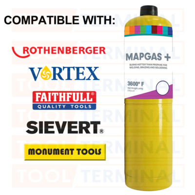 Yellow MAPP MAP + Pro Gas Cylinder Bottle Fits Rothenberger Faithfull ...