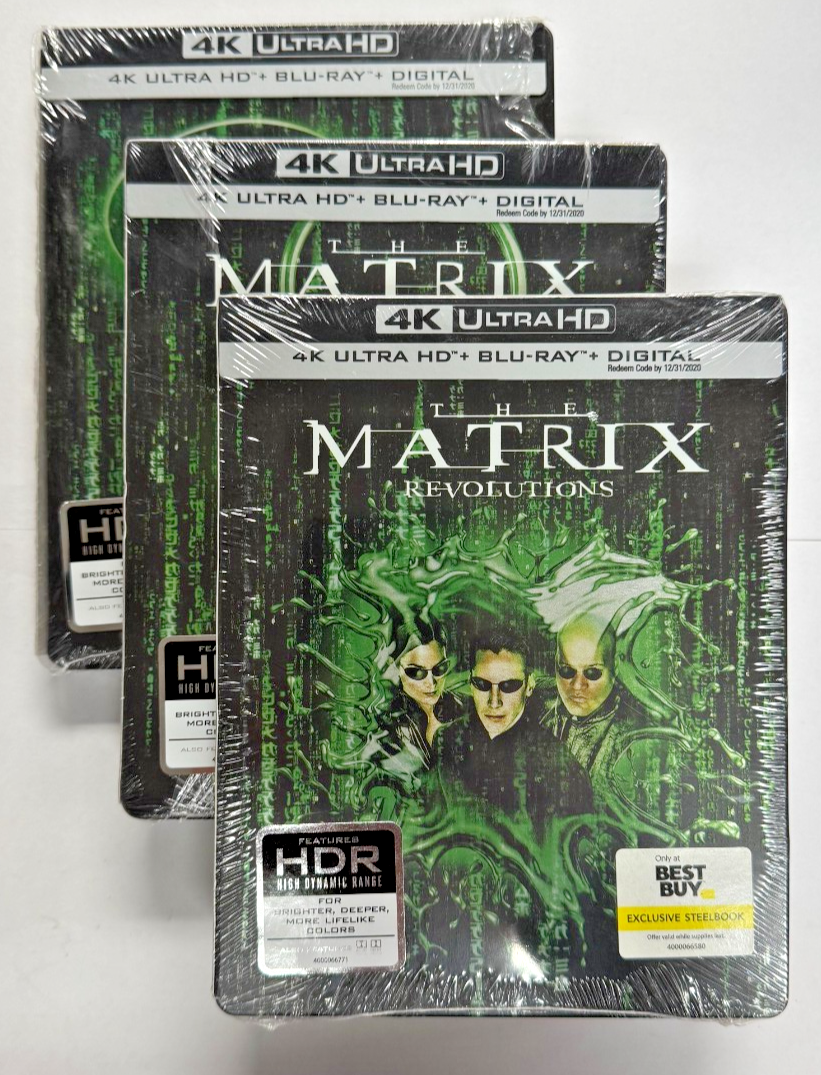 The Matrix Trilogy Steelbooks (4K + Blu Ray) Best Buy Exclusive 2 OF 3 ...