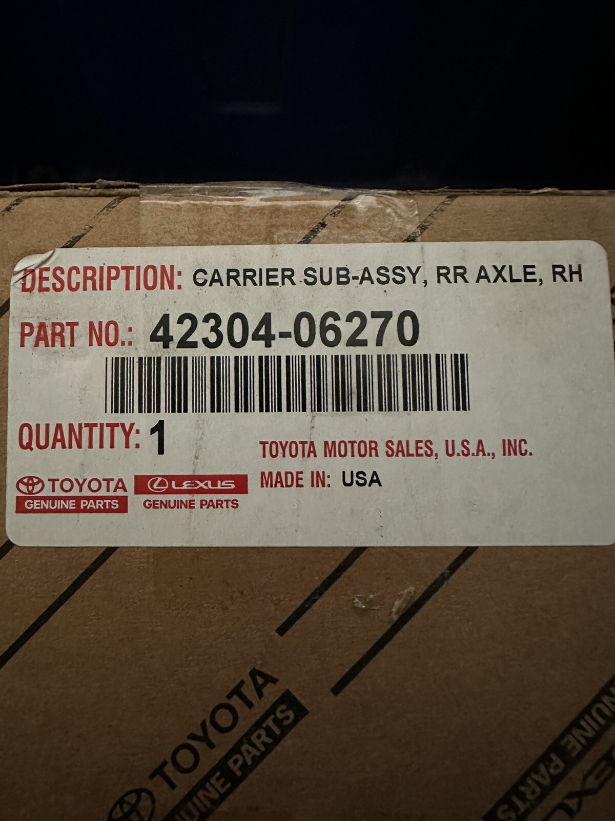 42304-06270 Toyota Carrier SUBAssy RR 4230406270 Genuine OEM Part for ...