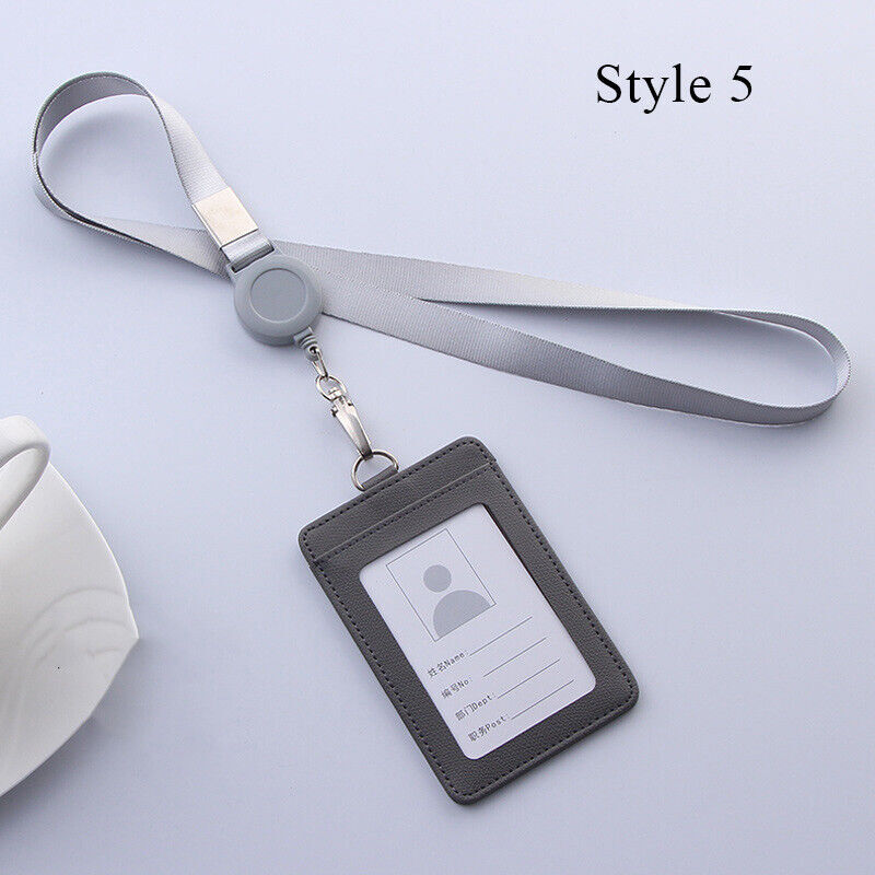 Name Badges Cover ID Holder Card Cover PU Protector Case + Retractable ...