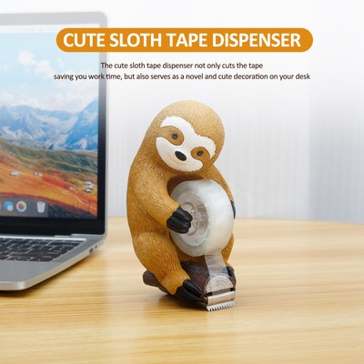 Tape Dispenser Cute Sloth Tape Holder Resin Desk Tape Cutter Sloth Tape ...