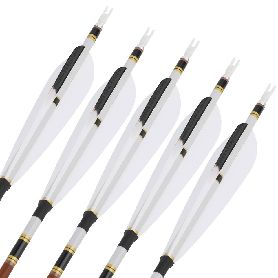 12X 31" Pure Carbon Arrows Natural Feather SP340 400 500 600 Archery ...
