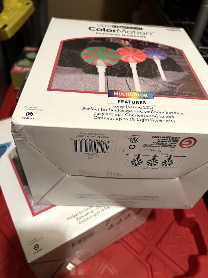 Gemmy ColorMotion Pathway Markers 3 Lollipops Christmas LED Light Show ...