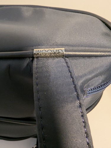 Groom Paris Navy Nylon Makeup Toiletries Bag Zip Around Top Back Straps ...