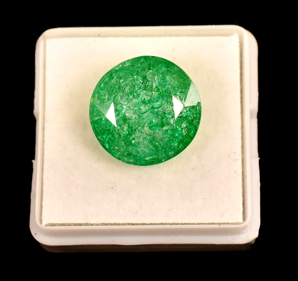 10.8X10.8mm Certified Natural Green Emerald Loose Gemstone Round Shape ...