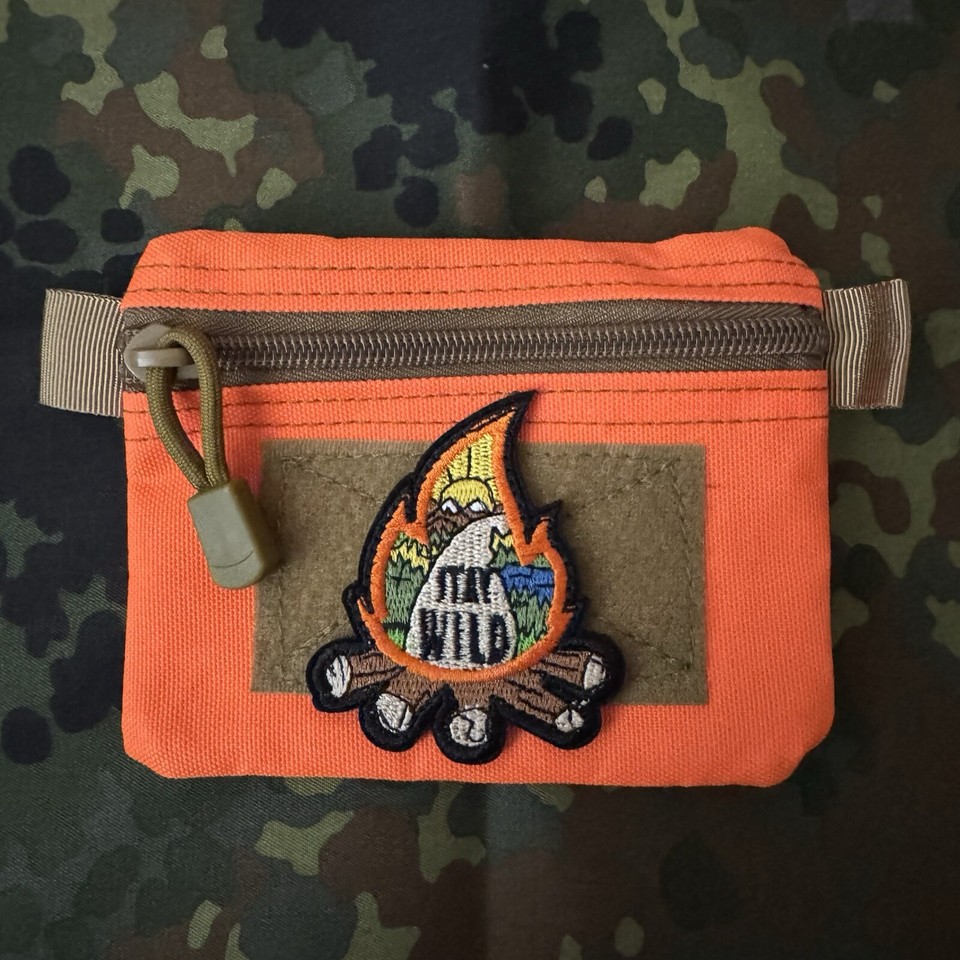 BLAZE ORANGE/OD EDC FIRE KIT POUCH Zipper Nylon Pocket BUSHCRAFT ...