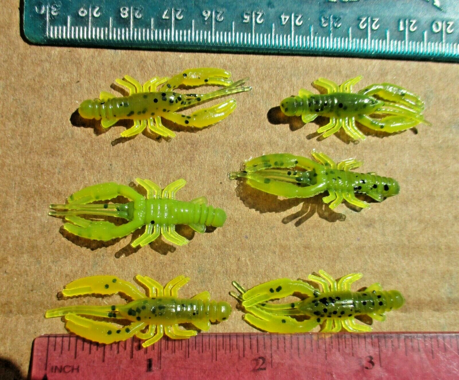 50ct ASSORTMENT 1.5" Micro CRAWS Crappie Fishing Baits Panfish Trout ...