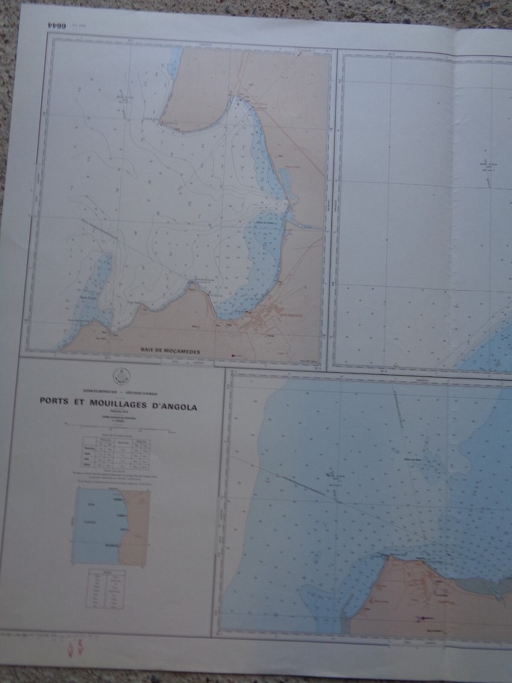 Marine Chart / Ports and Anchorages of Angola Moçamedes Luanda Cabinda ...