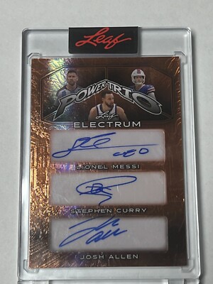 2024 Leaf Electrum Multi-Sport Triple Autograph MESSI, CURRY, ALLEN 1/1 ...