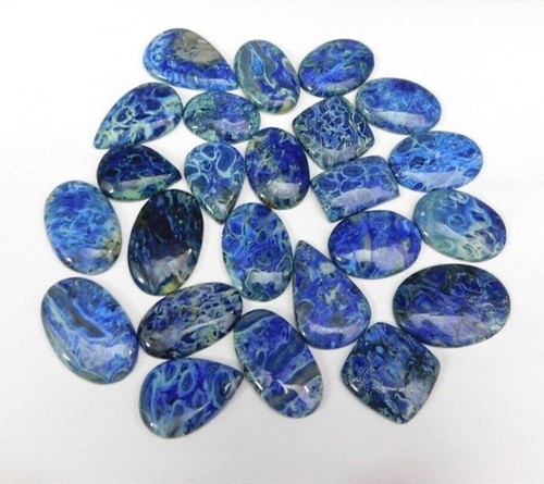 Natural Blue Plume Root Agate Multi Shape Cabochons Gemstone Wholesale ...