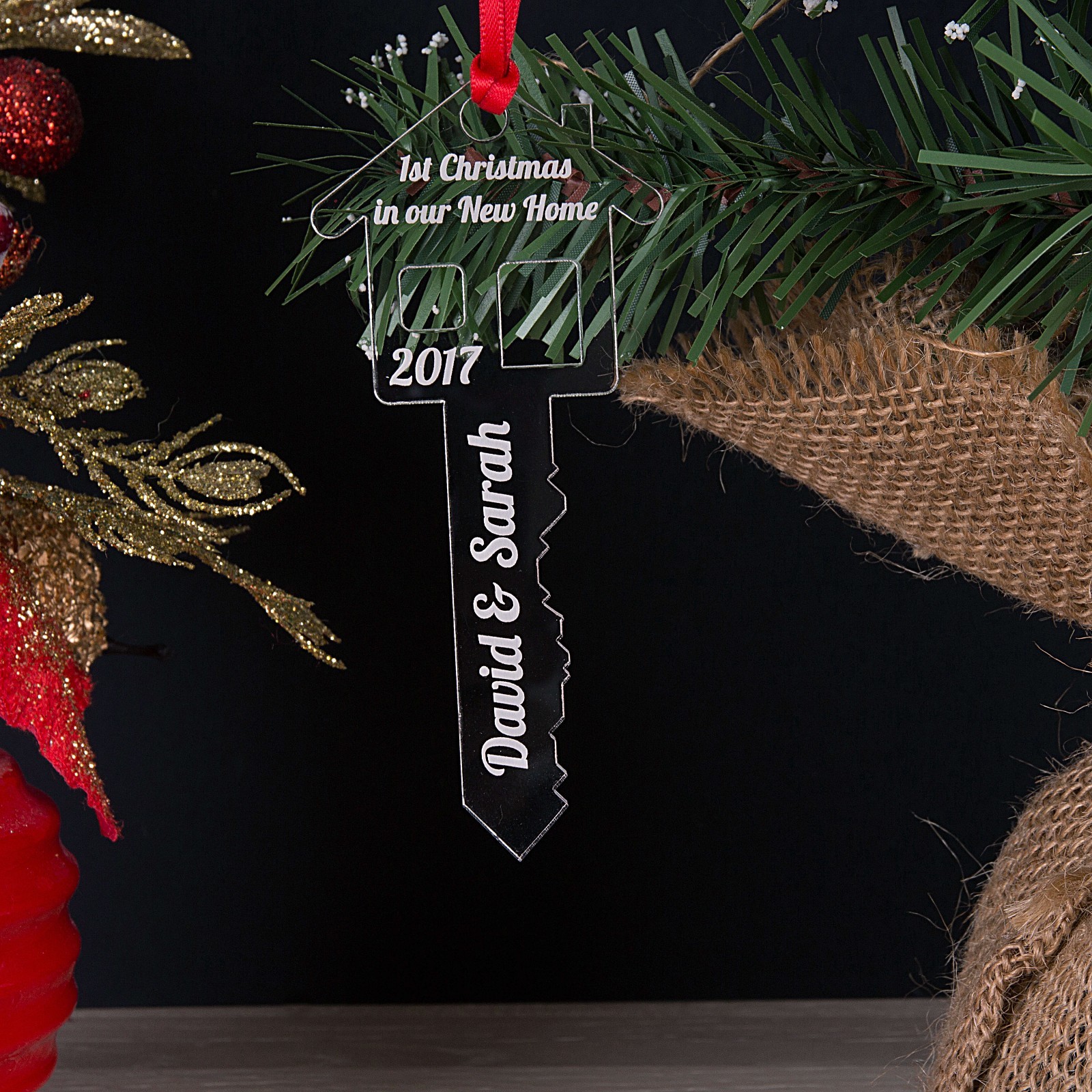 Personalised Clear First 1st Christmas In Our Your New Home Key Tree ...
