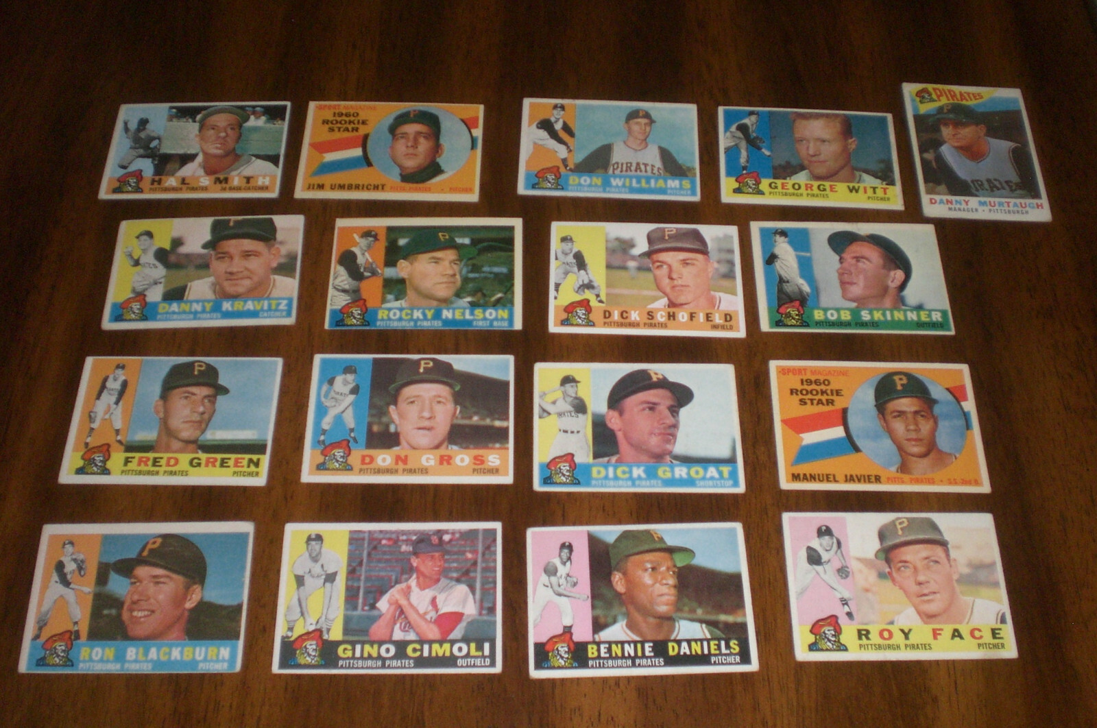 1960 PITTSBURGH PIRATES TOPPS BASEBALL PARTIAL TEAM SET - 17 CARDS | eBay