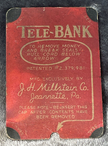 Vintage Tele-Bank Glass Candy Container Bottom J H Millstein Co ...
