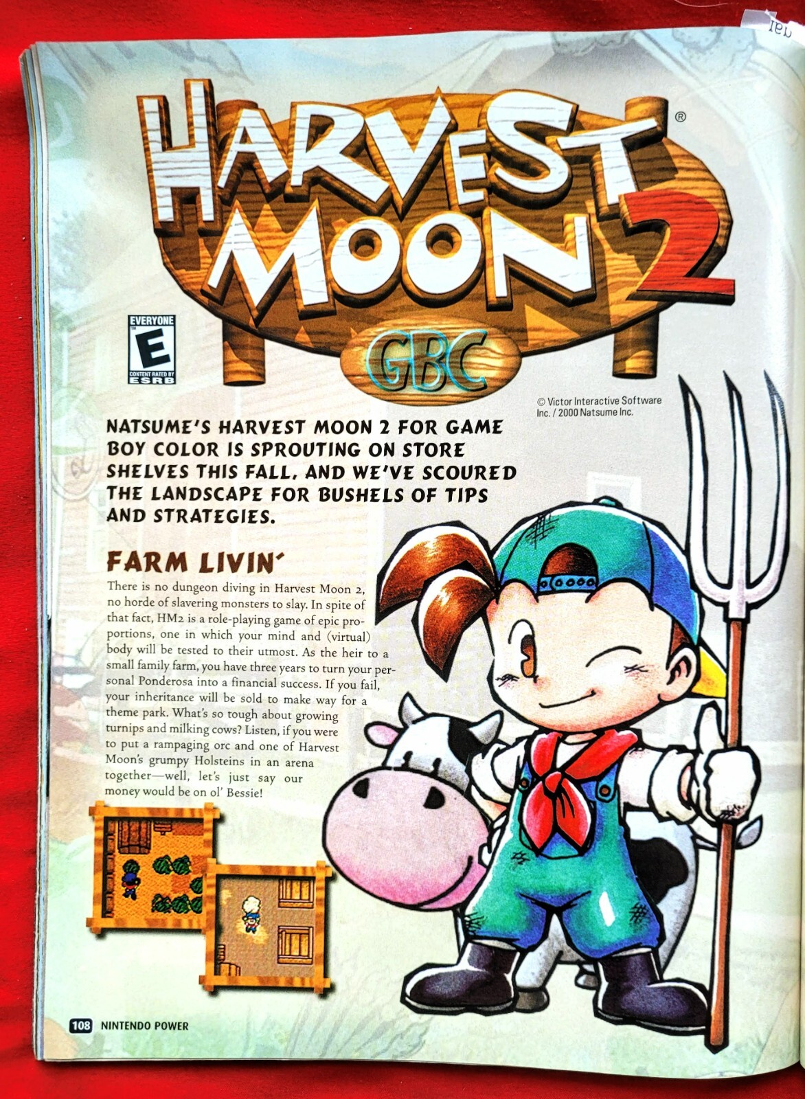 2000 HARVEST MOON 2 GBC Nintendo Game Boy Color Video Game = Promo Art ...