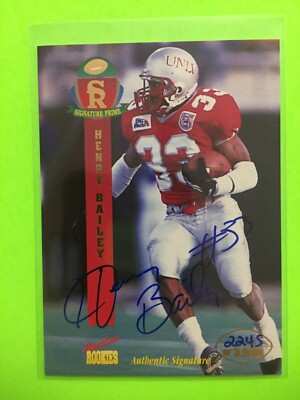 Henry Bailey 1995 Signature Rookies /3000 Autographed Rookie UNLV ...