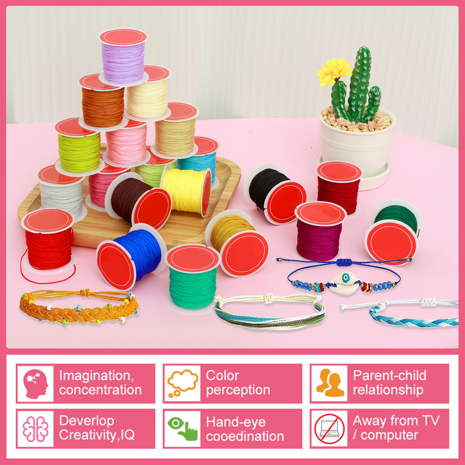 20 Rolls Wax String for Bracelet Making 20 Colors 0.8mm Waxed Polyester ...