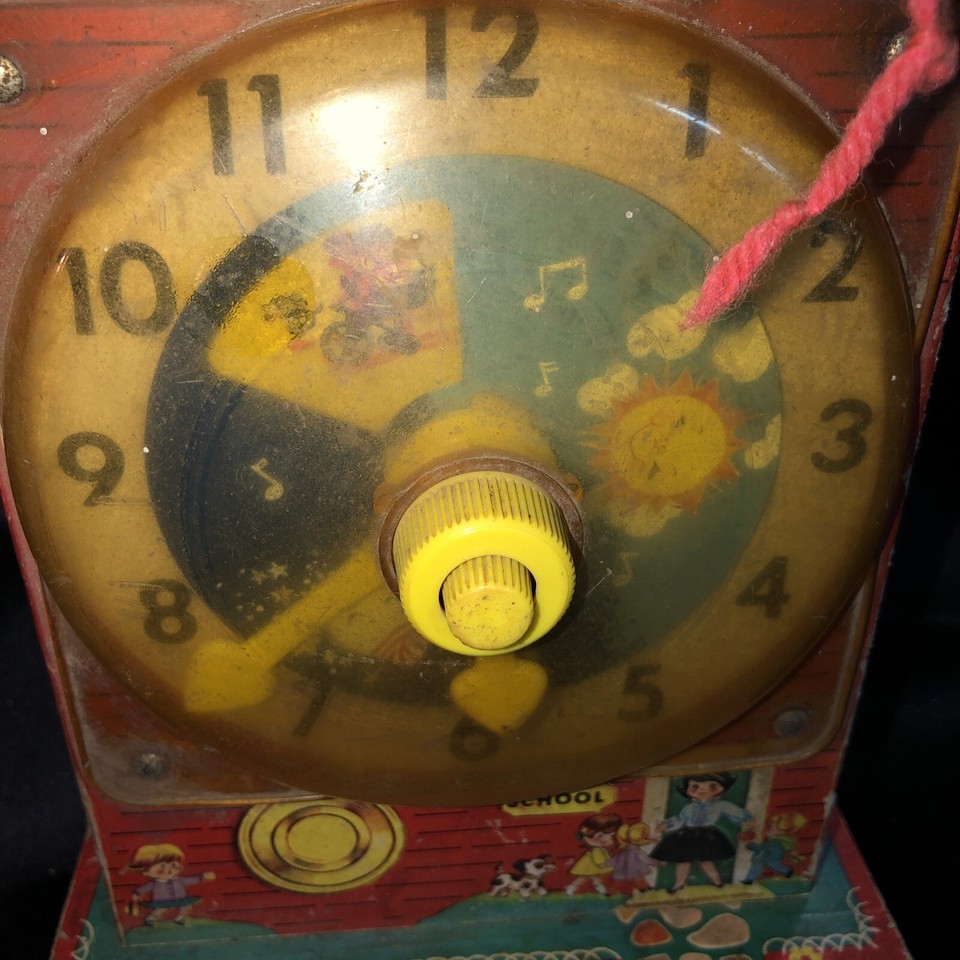 Vintage Fisher Price Music Box Teaching Clock 1962-1968 Teaching Toy ...