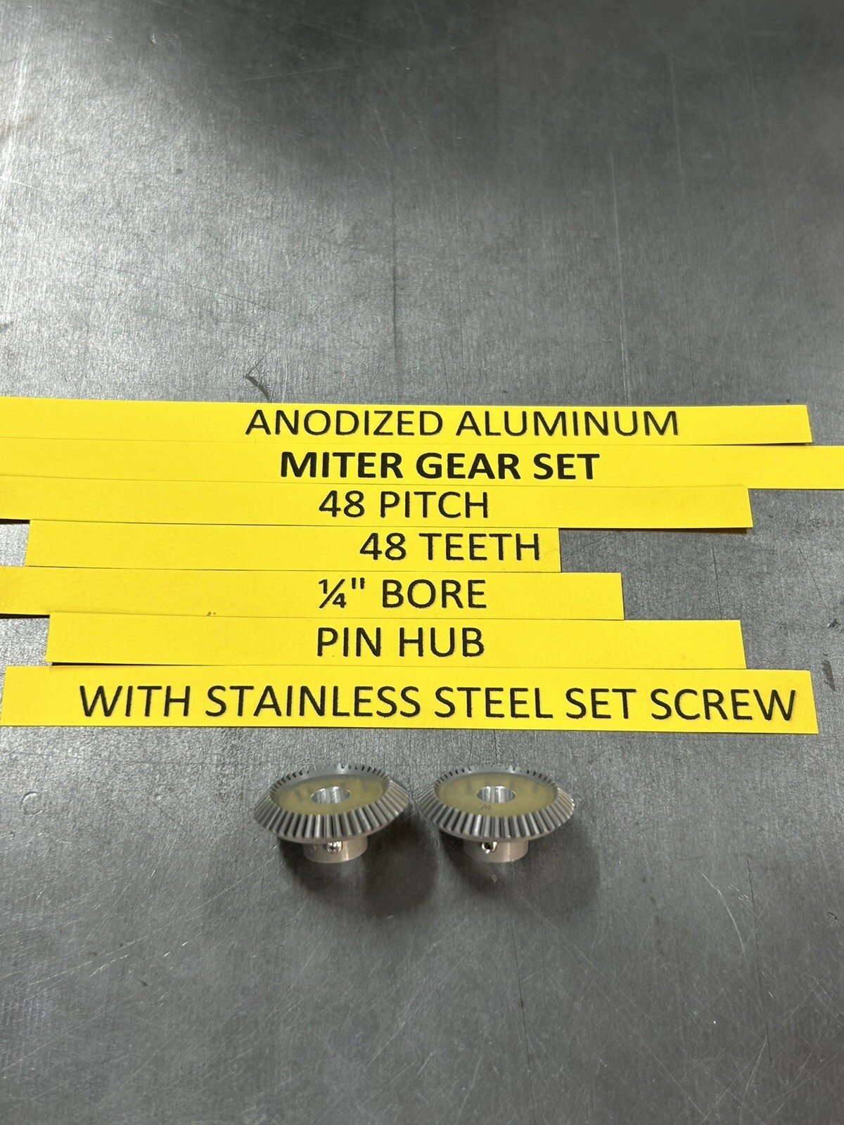 SPERRY RAND ALUMINUM 48 PITCH 48 TEETH MITER GEAR SET 1:1 RATIO 1/4 ...
